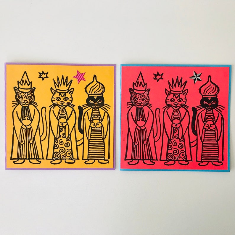 We Three Cats — Cat Christmas Greeting Card - Etsy