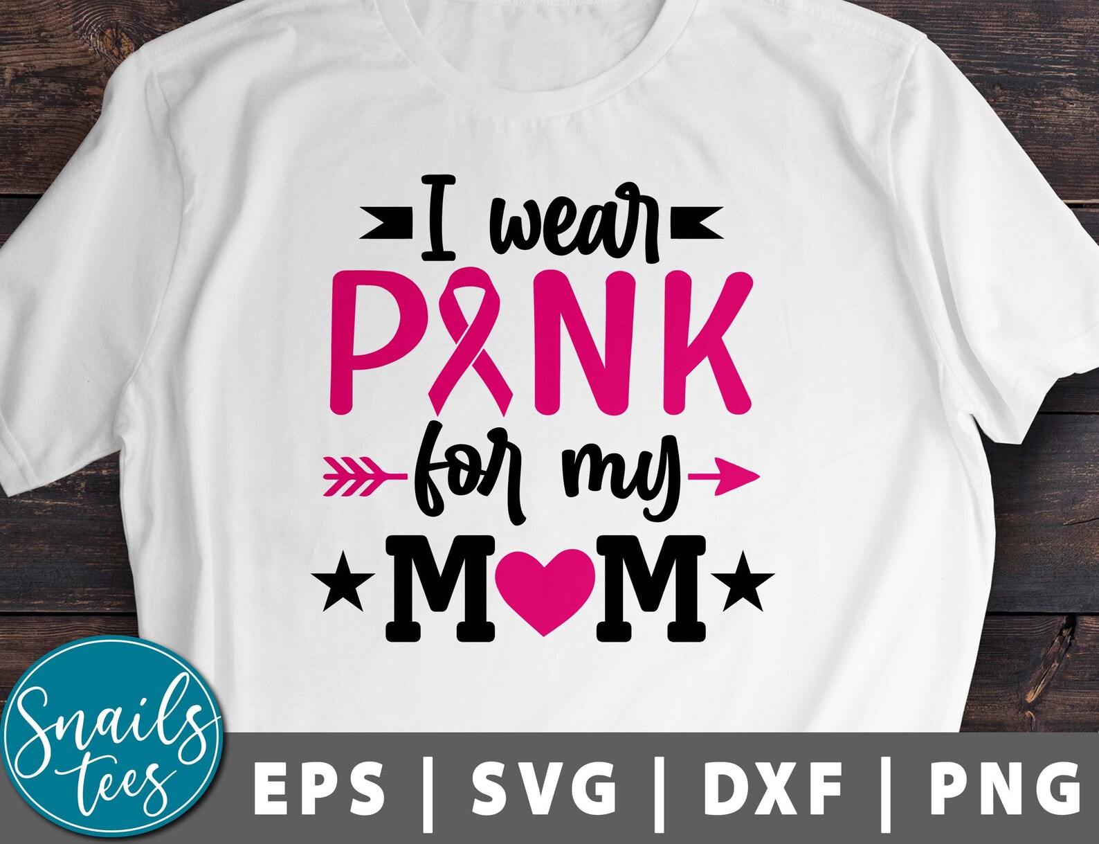 I Wear Pink for My Mom SVG Png Dxf Breast Cancer Awareness Svg | Etsy