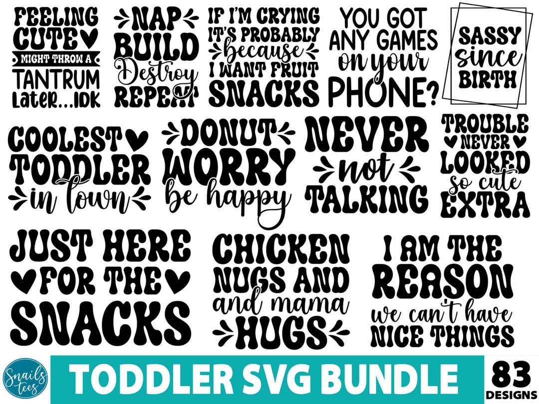 Kids Toddler SVG Bundle, Toddler Svg, Cool Kids Svg, Funny Kids SVG ...