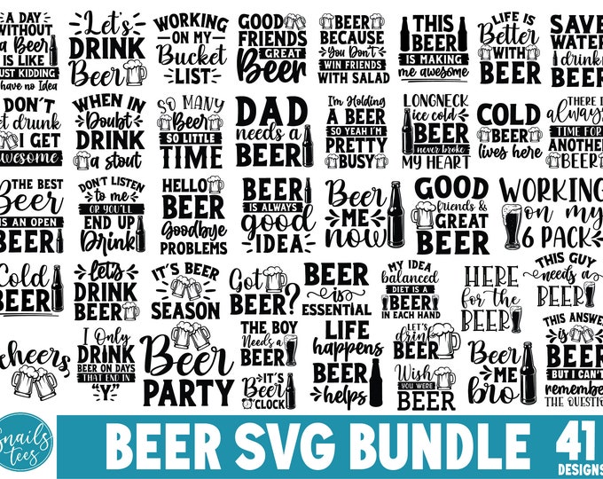 Beer Quotes X35 BUNDLE Svg/eps/png/dxf/jpg/pdf, Beer Dad Svg, Funny ...