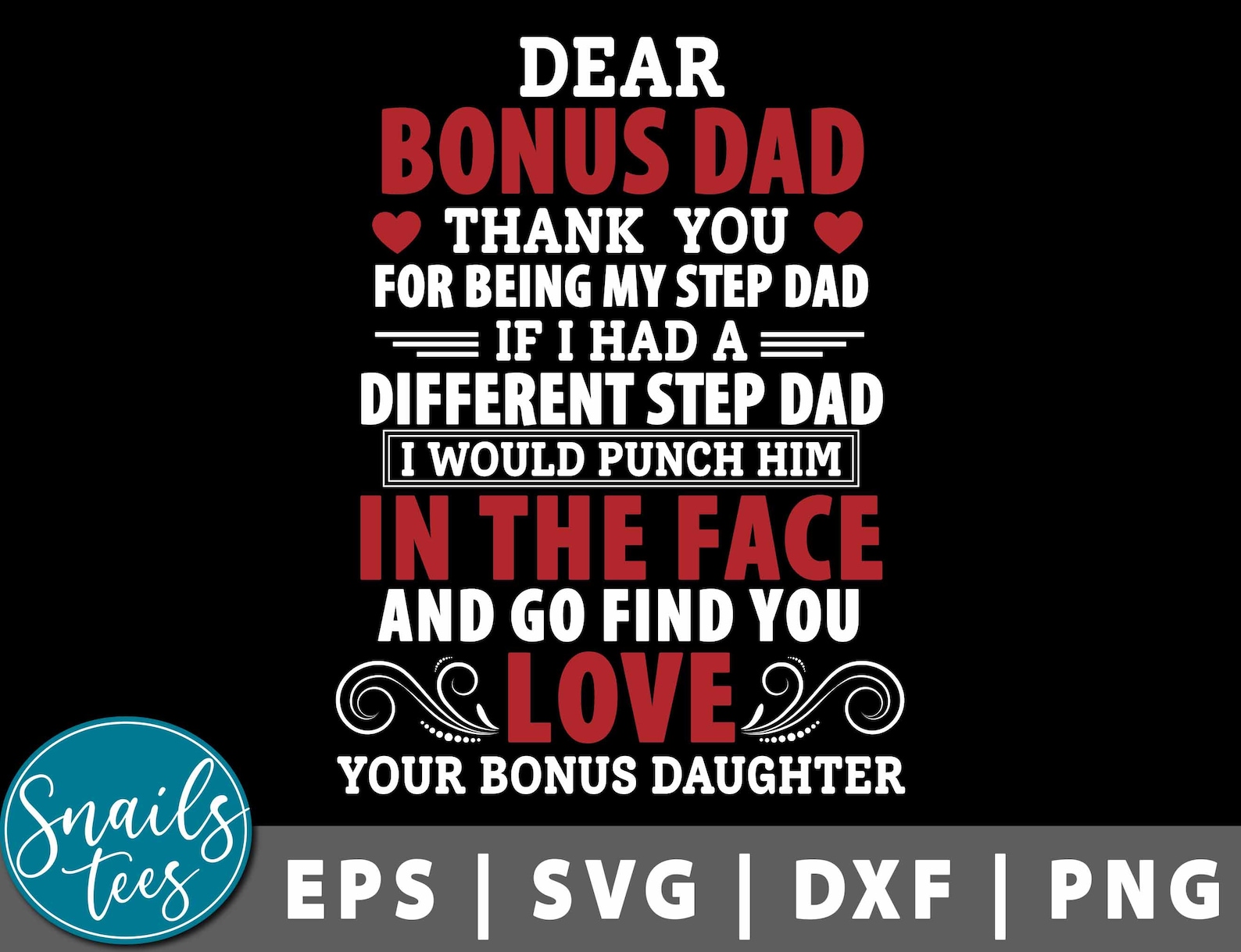 Dear Bonus Dad Thank You for Being My Step Dad Svg Eps Dxf Png - Etsy