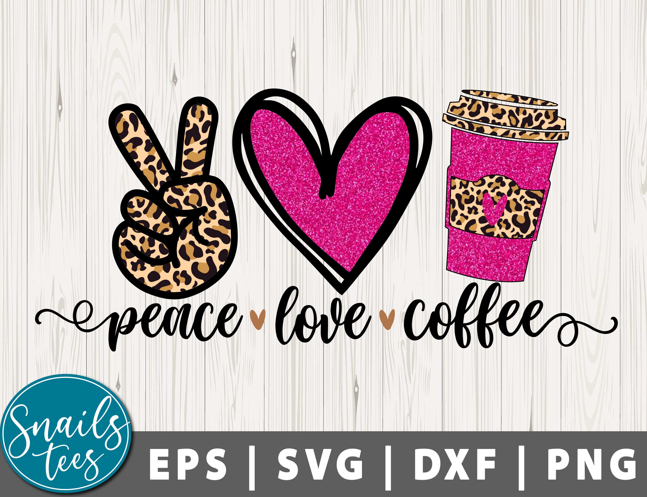 Peace Love Coffee svg png eps dxf Coffee Svg sublimation Png | Etsy España