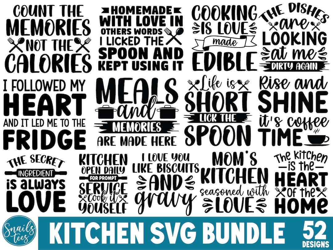 Kitchen SVG Bundle, Kitchen Quotes SVG, Kitchen Svg Cut File, Kitchen ...