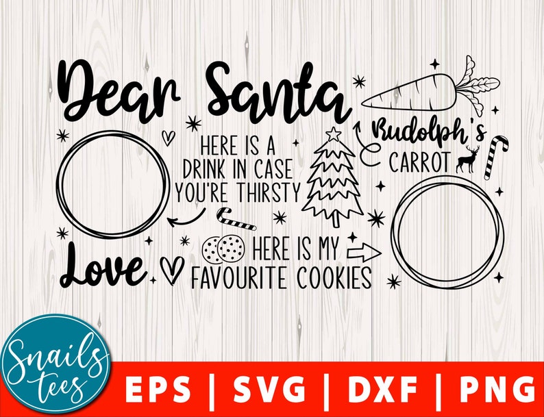 Dear Santa Cookies and Milk Svg Eps Png Dxf Merry Christmas - Etsy