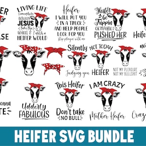 Heifer SVG Bundle, Cow Svg, Heifer Svg, Bandana Heifer Svg, Not Today ...