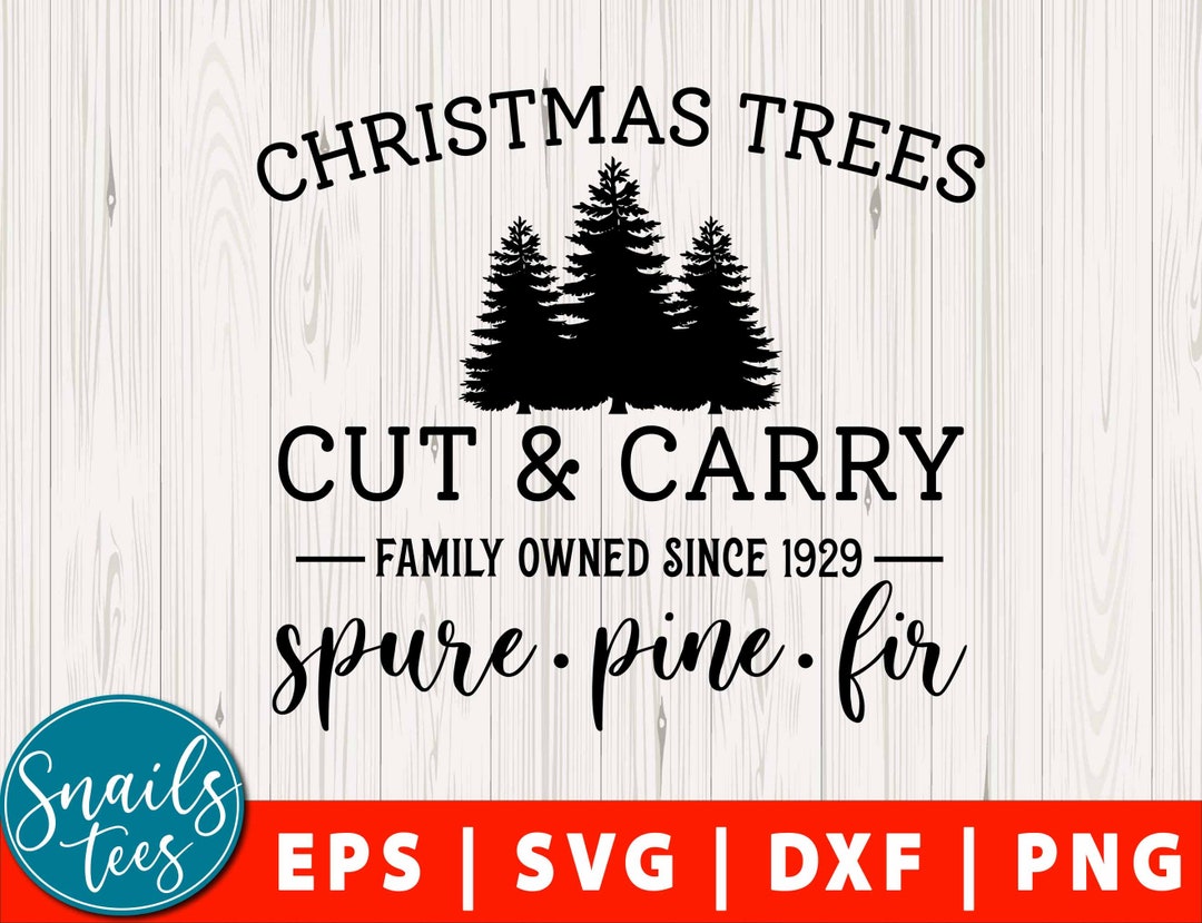 Farm Fresh Christmas Trees Sign Svg Eps Dxf Png Vintage Farmhouse ...