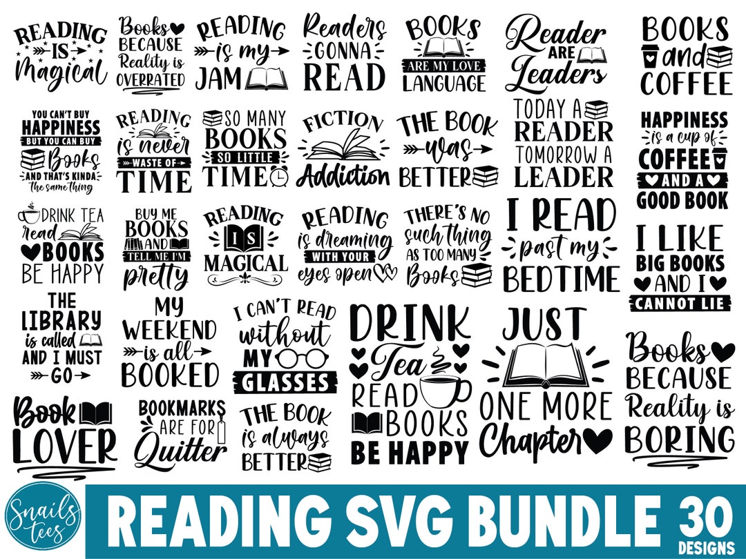 Reading SVG Bundle, Reading Books SVG, Book Lover Svg, Reading Shirt ...