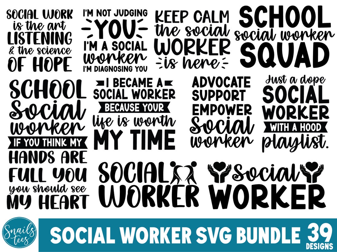 Social Worker Svg Bundle, Motivational, Social Worker Shirt Svg, Social ...
