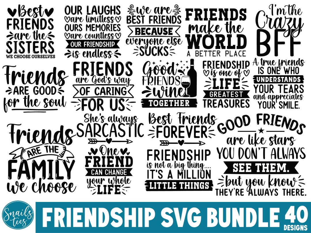 Friendship Svg Bundle, Friendship Svg, Best Friends Svg, Friends Svg ...