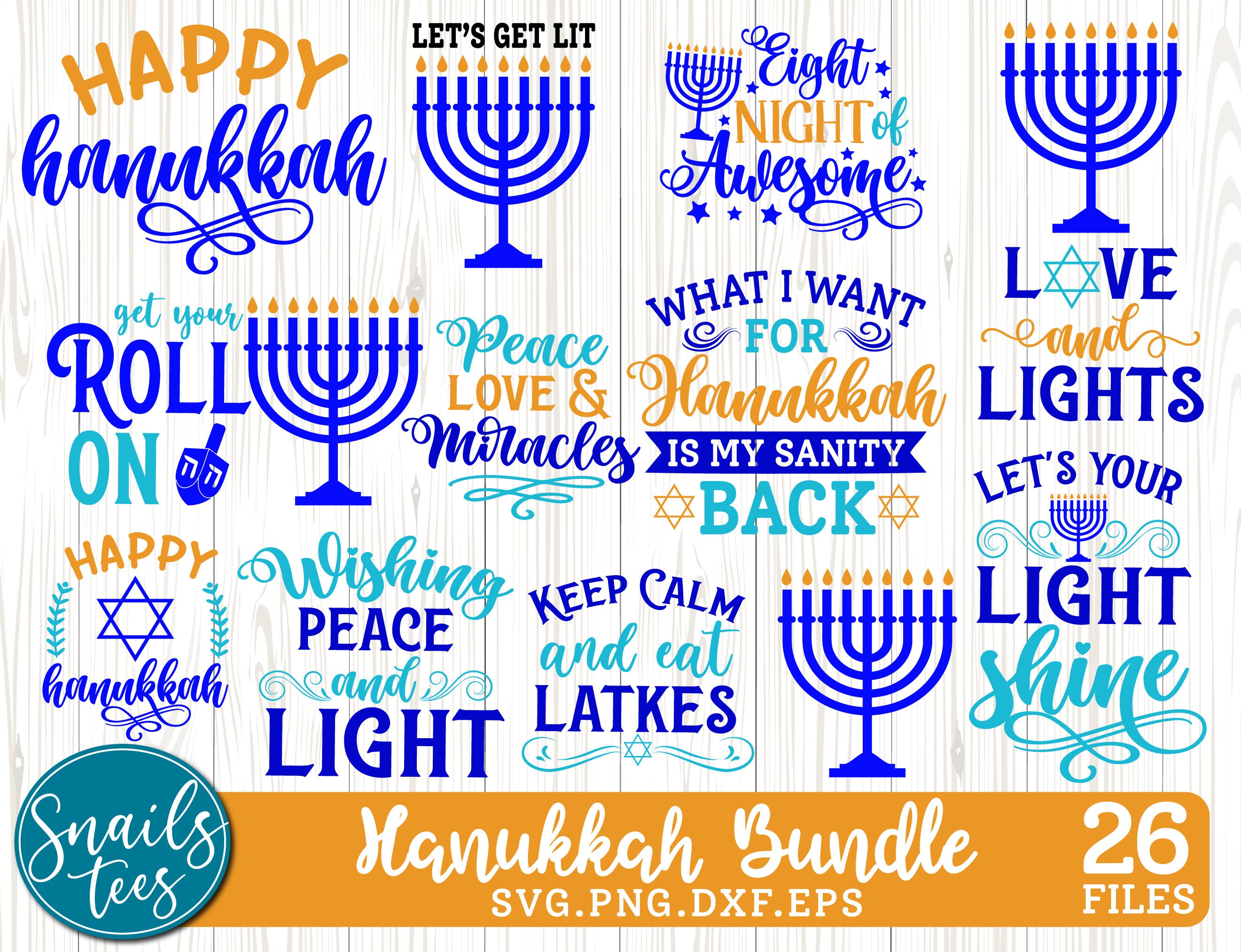 Hanukkah Bundle Svg Eps Dxf Png Chanukah Jewish Hanukah SVG - Etsy