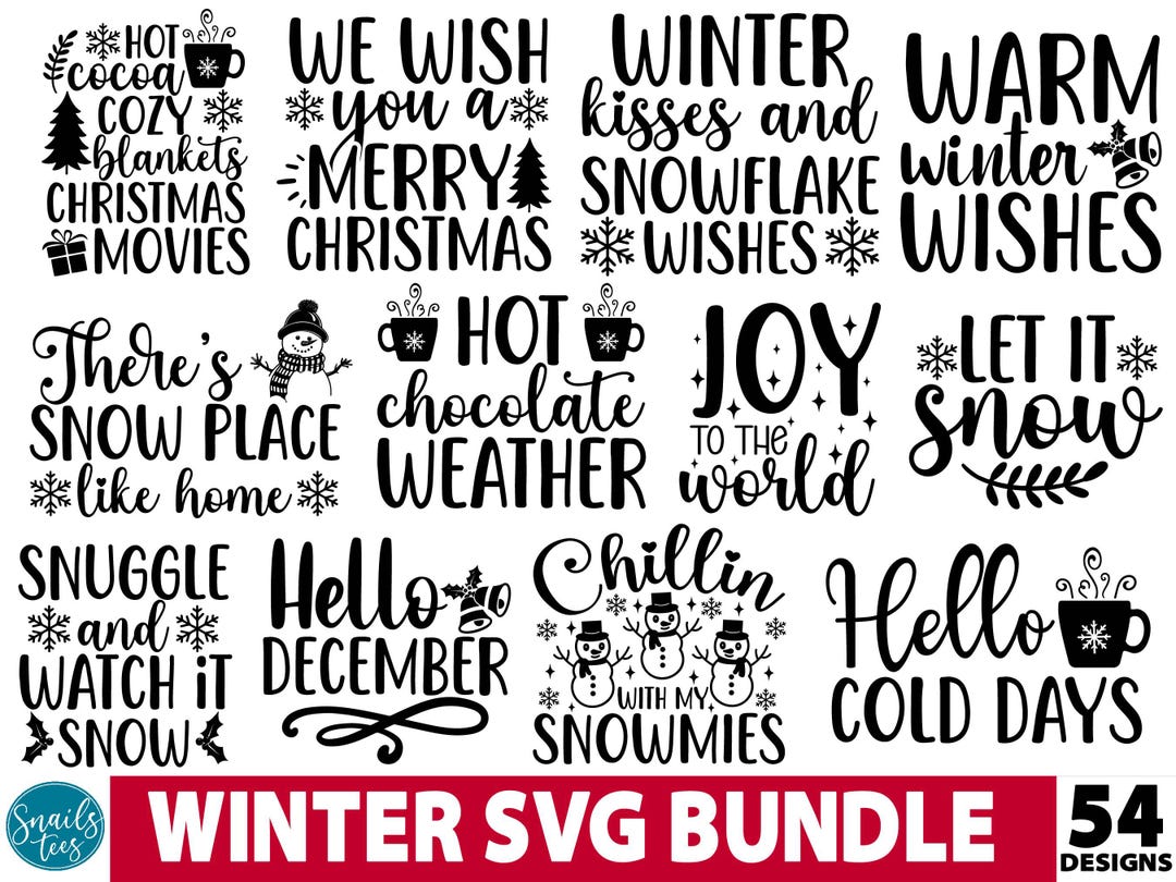 Winter SVG Bundle, Winter Svg, Christmas Svg, Santa Svg, Funny Quotes ...