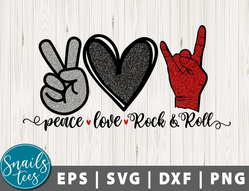 Peace Love Rock & Roll Svg Png Sublimation Digital Download | Etsy