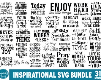 Positive Quotes SVG Bundle, Happy Svg, Motivational Quotes SVG ...