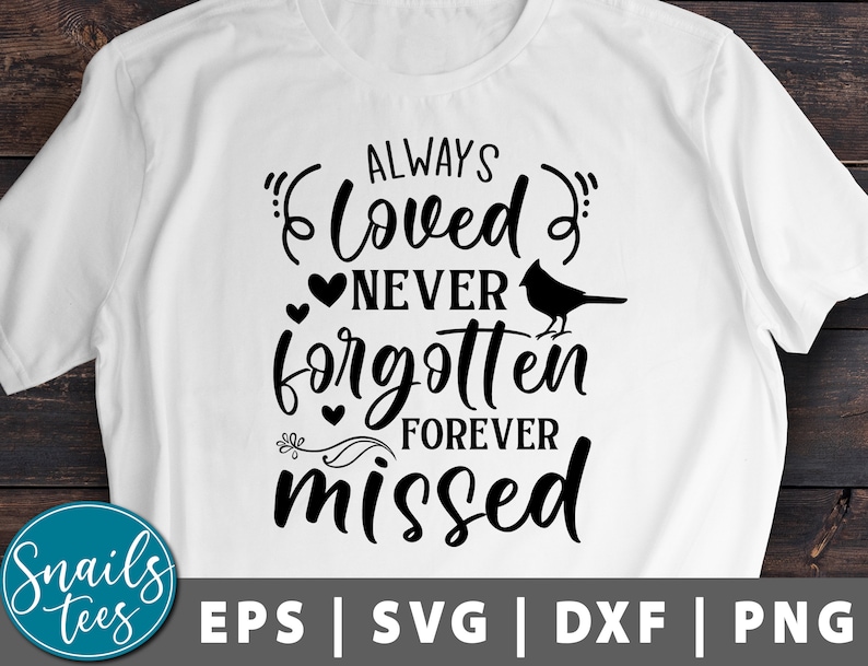 Always Loved Never Forgotten Forever Missed SVG Png Dxf Memorial Svg ...