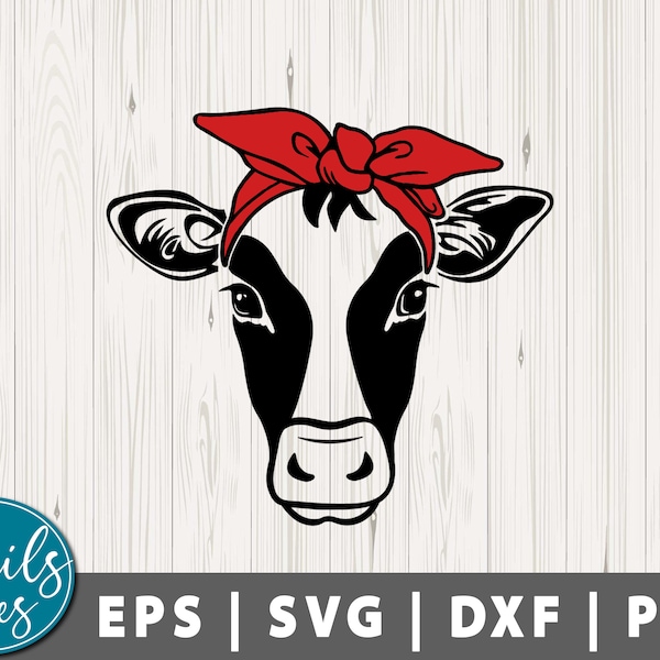 Cow With Bow Svg - Etsy