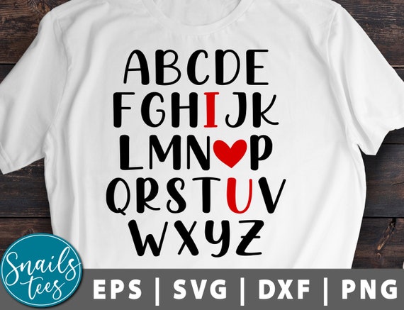 ABC I Love You Svg Png Eps Dxf Valentine's Day Kid | Etsy