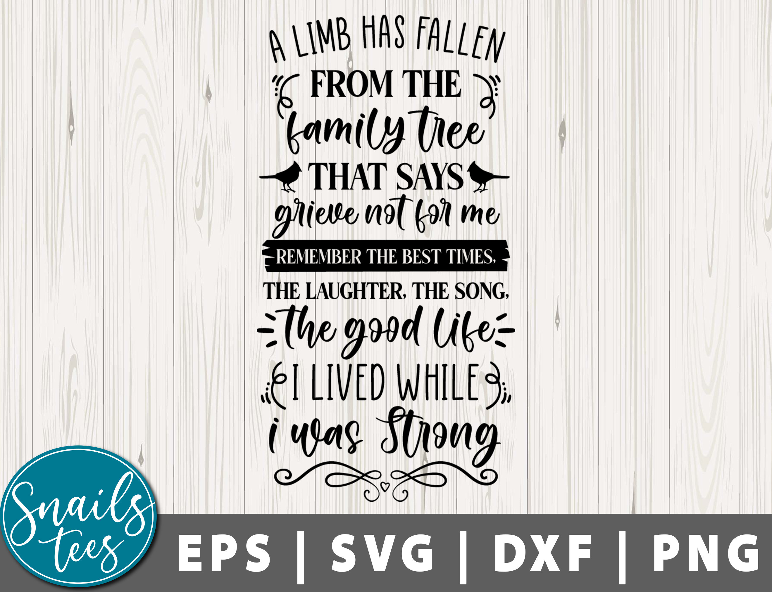 A Limb Has Fallen Svg Png Dxf Memorial Svg Funeral Svg in - Etsy