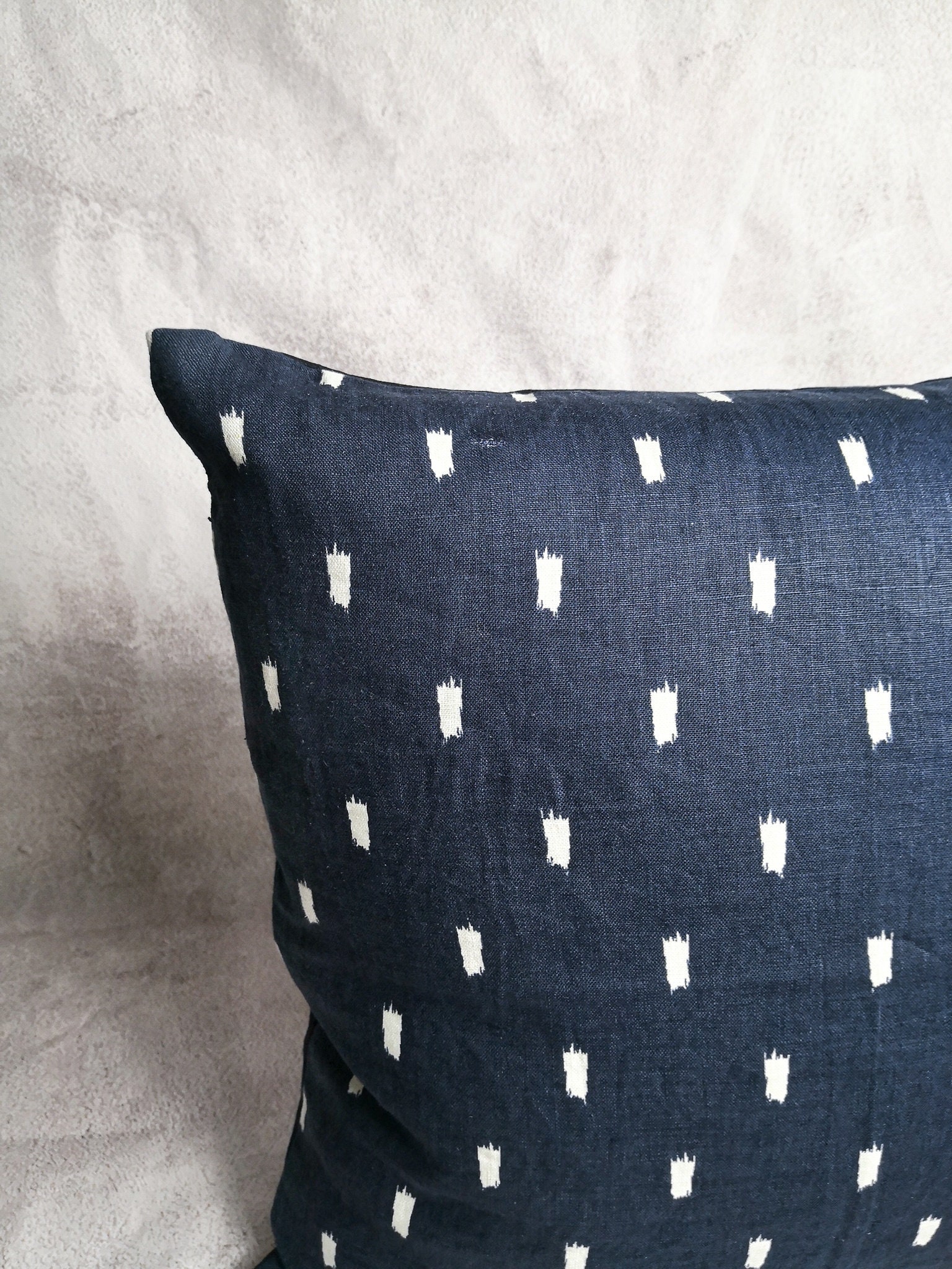 Indigo Linen Block Print Pillow Chiangmai Linen Block Print - Etsy
