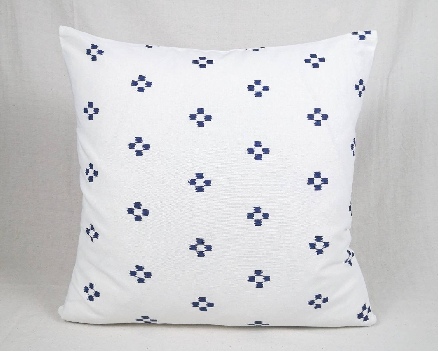 Off White Block Print Pillow, Chiang Mai Cotton Pillow, Netrual Pillow ...