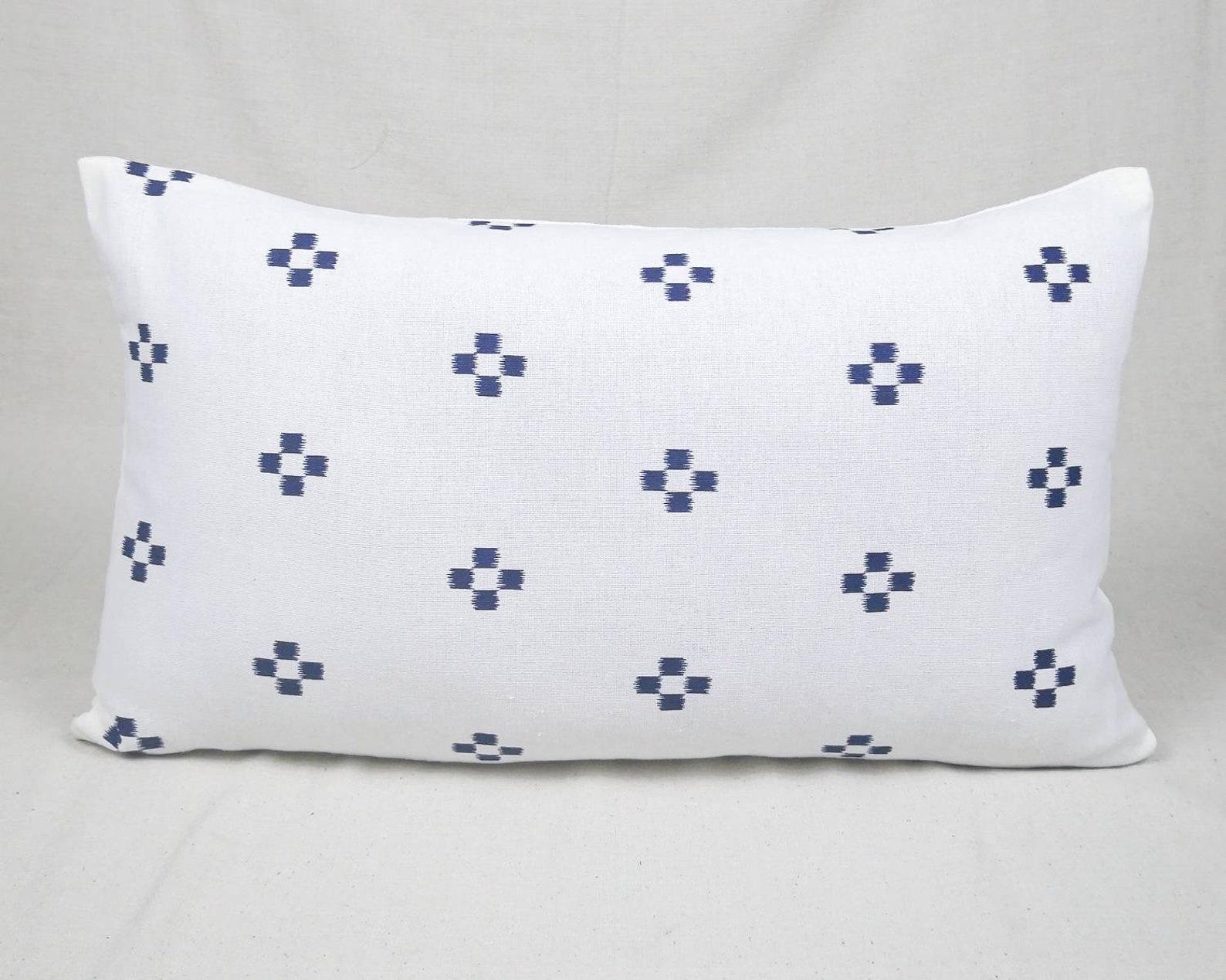 Off White Block Print Pillow, Chiang Mai Cotton Pillow, Netrual Pillow ...