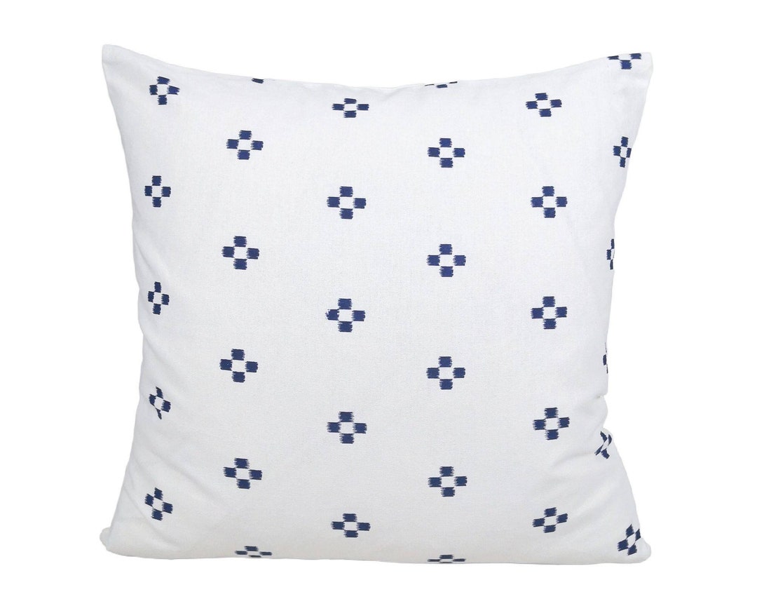 Off White Block Print Pillow, Chiang Mai Cotton Pillow, Netrual Pillow ...