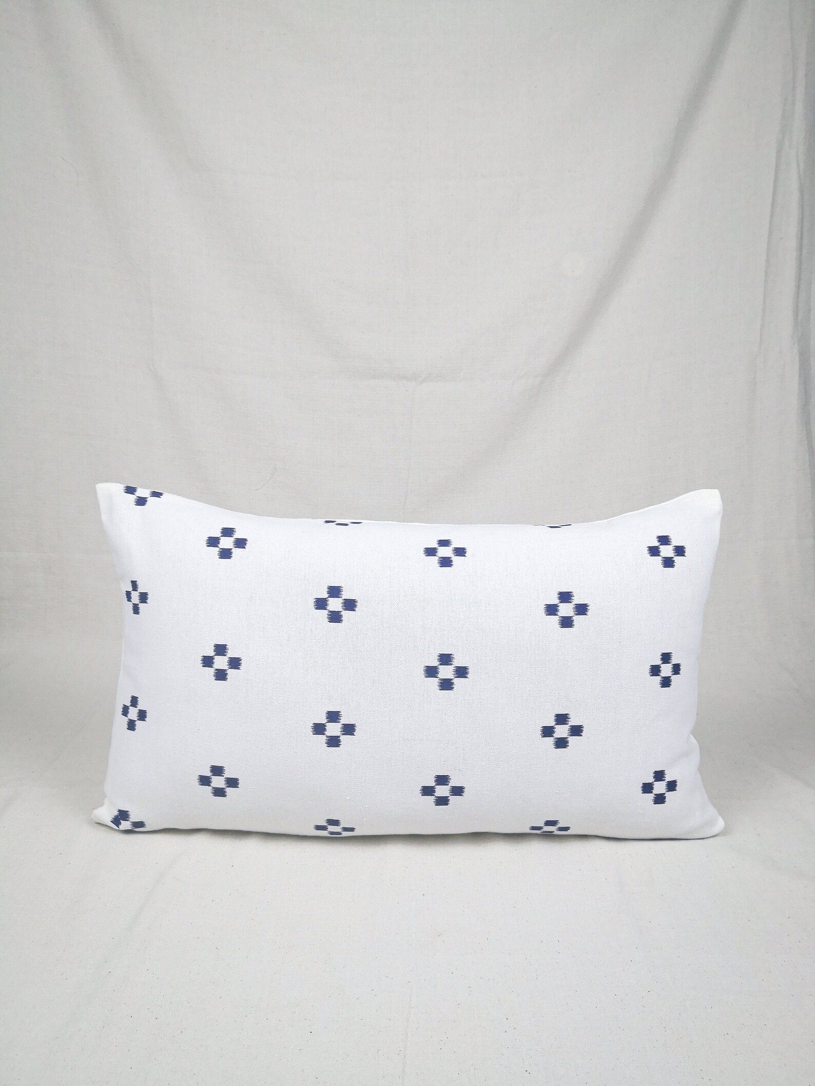 Off White Block Print Pillow, Chiang Mai Cotton Pillow, Netrual Pillow ...