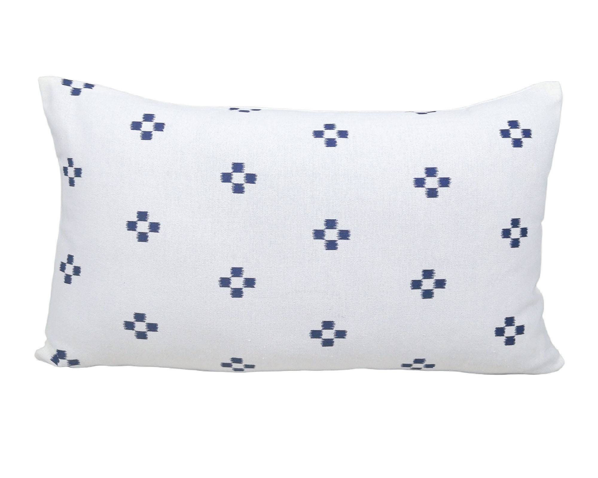 Off White Block Print Pillow, Chiang Mai Cotton Pillow, Netrual Pillow ...