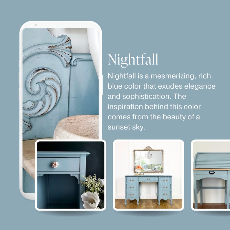 Nightfall - Blue Chalk Style Paint for Furniture, Home Decor, DIY ...