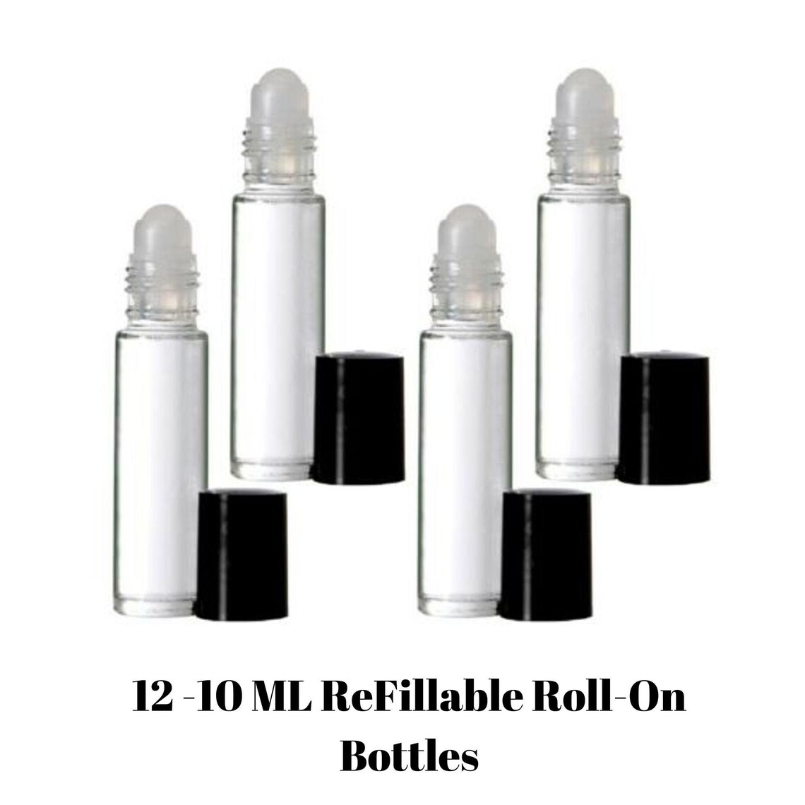 12 Clear 10 Ml Roller Bottles Essential Oil Perfume 10ml Etsy