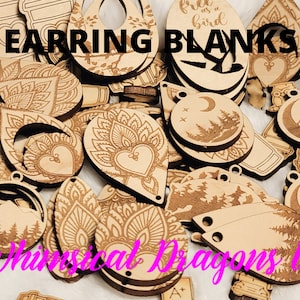 BULK Wooden Earring BLANKS 2, Jewelry Blanks, Earring Blanks, Make Your ...