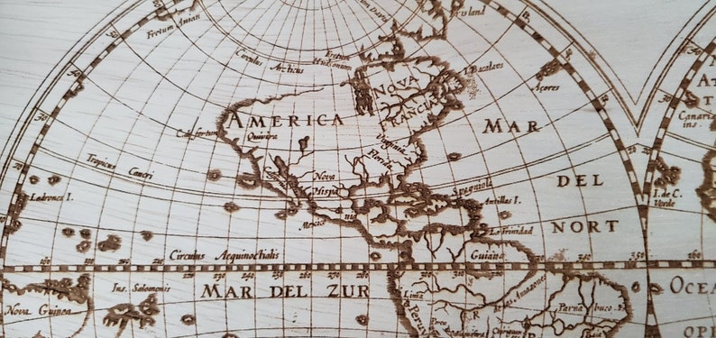 Laser Engraved World Map | Etsy