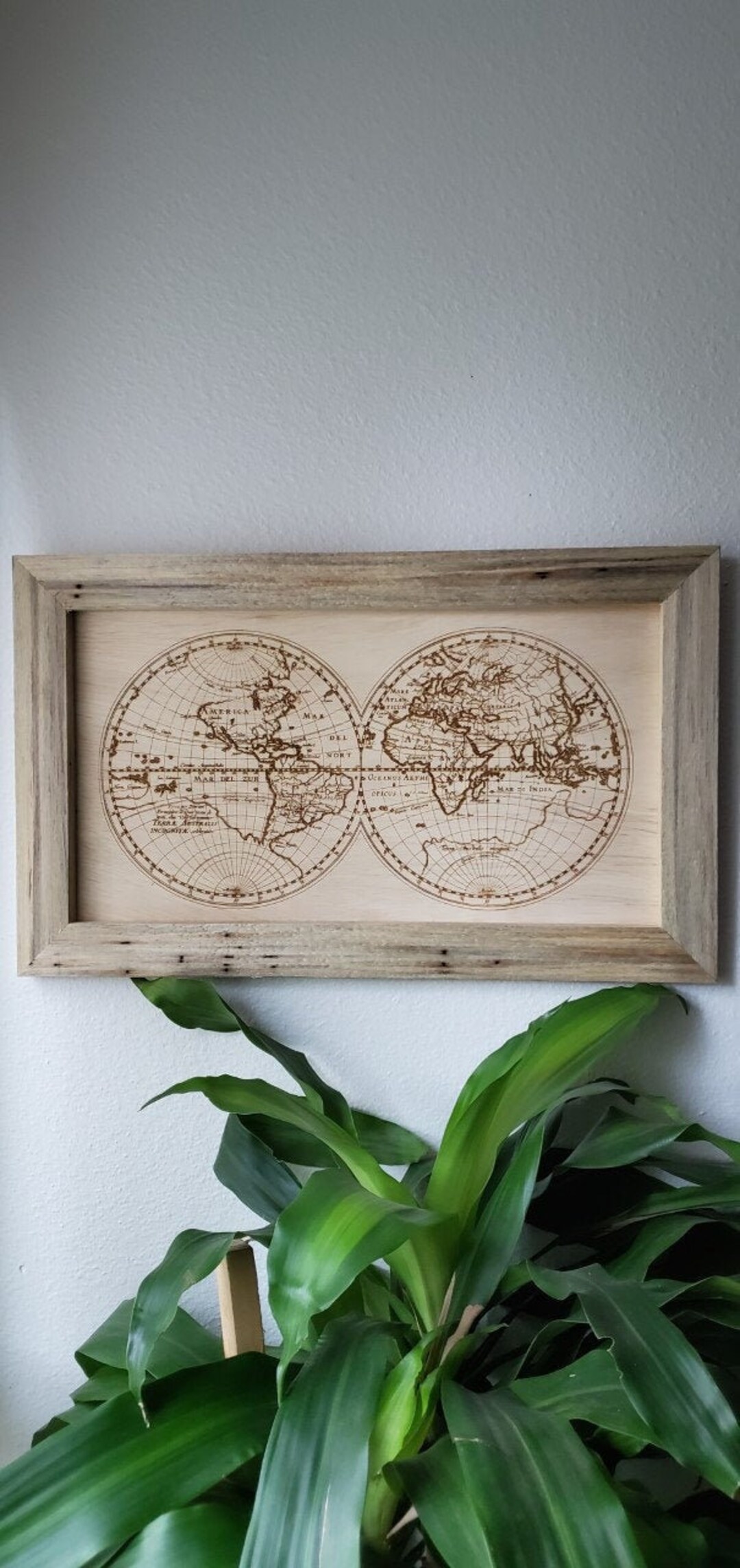 Laser Engraved World Map - Etsy