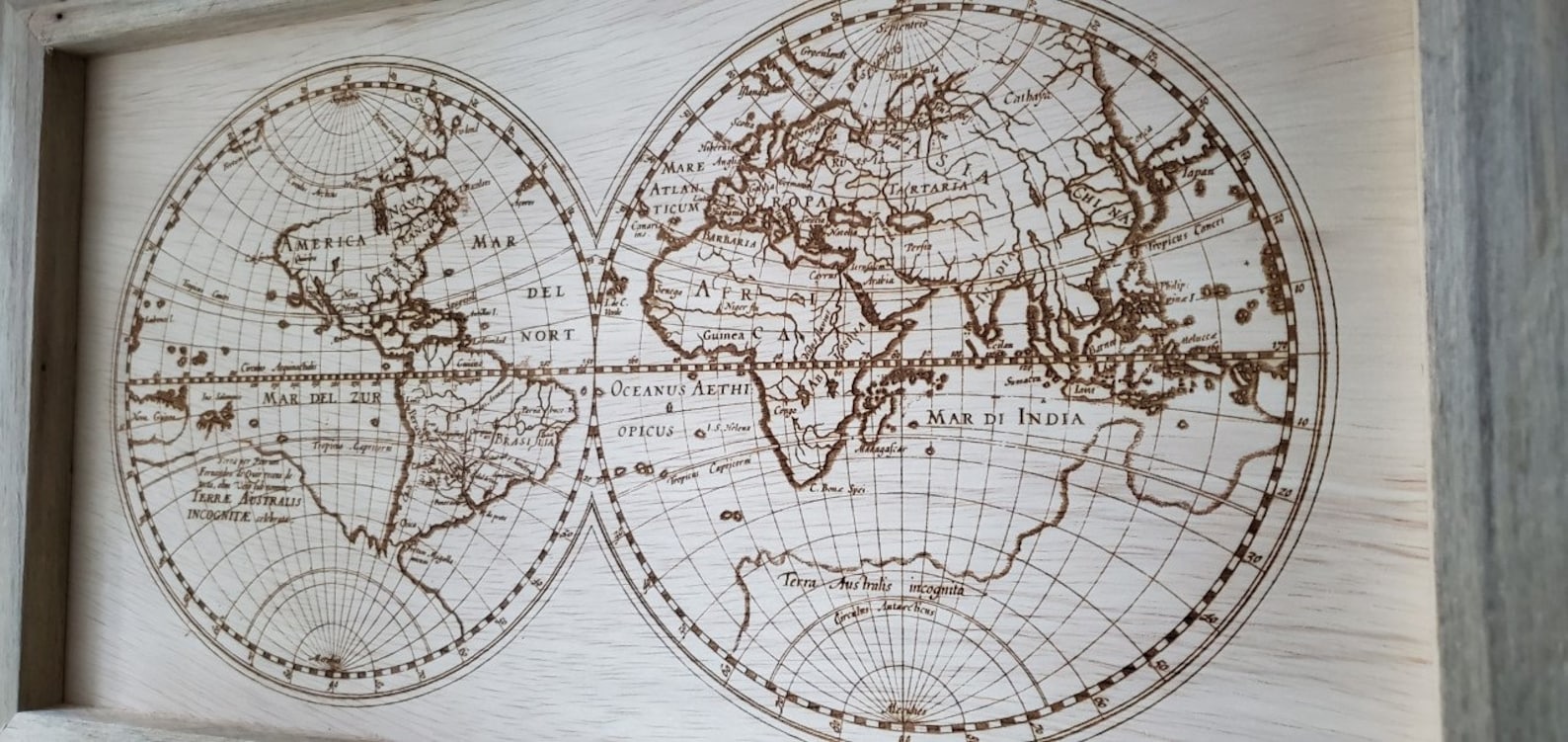 Laser Engraved World Map | Etsy