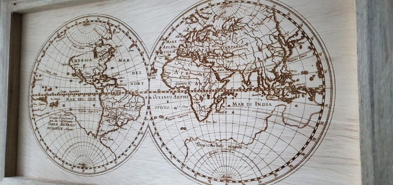 Laser Engraved World Map | Etsy