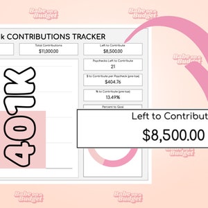401k Contribution Tracker: Savings Spreadsheet Dashboard (google Sheet ...