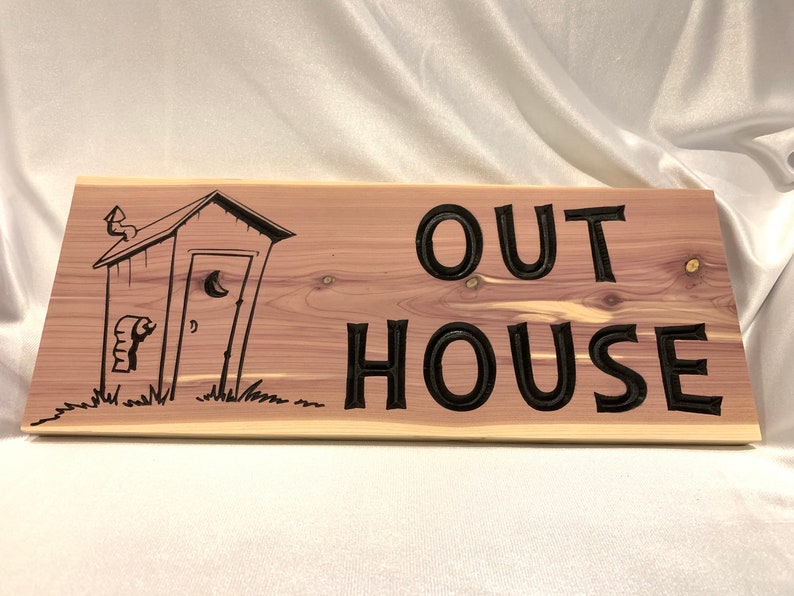Outhouse Sign on Aromatic Cedar | Etsy
