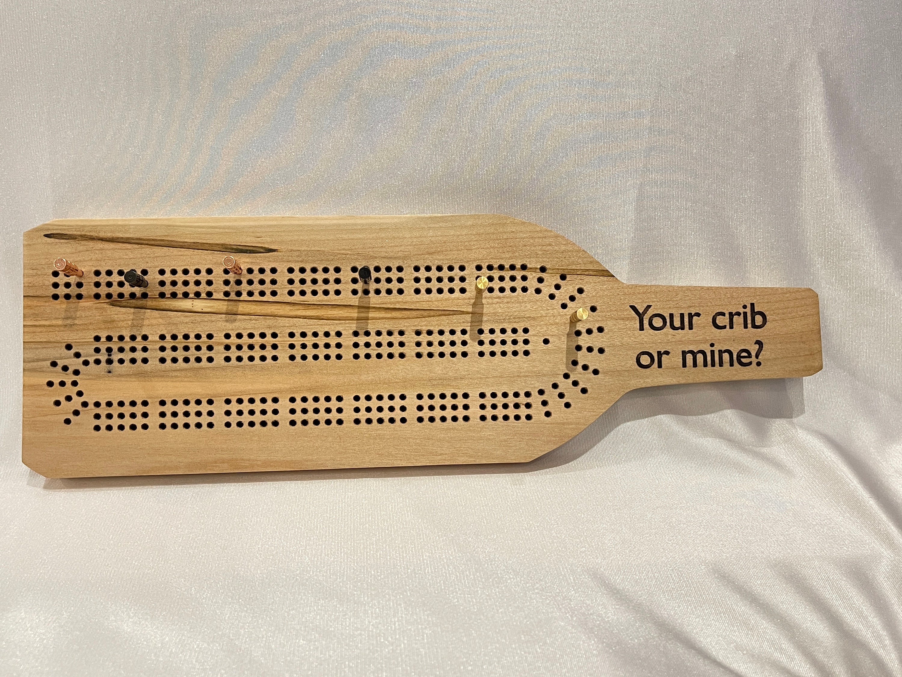Maple Wine Bottle your Crib or Mine Cribbage Board - Etsy