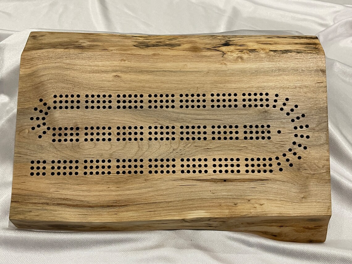 Live Edge Ambrosia Maple Cribbage Board - Etsy Canada