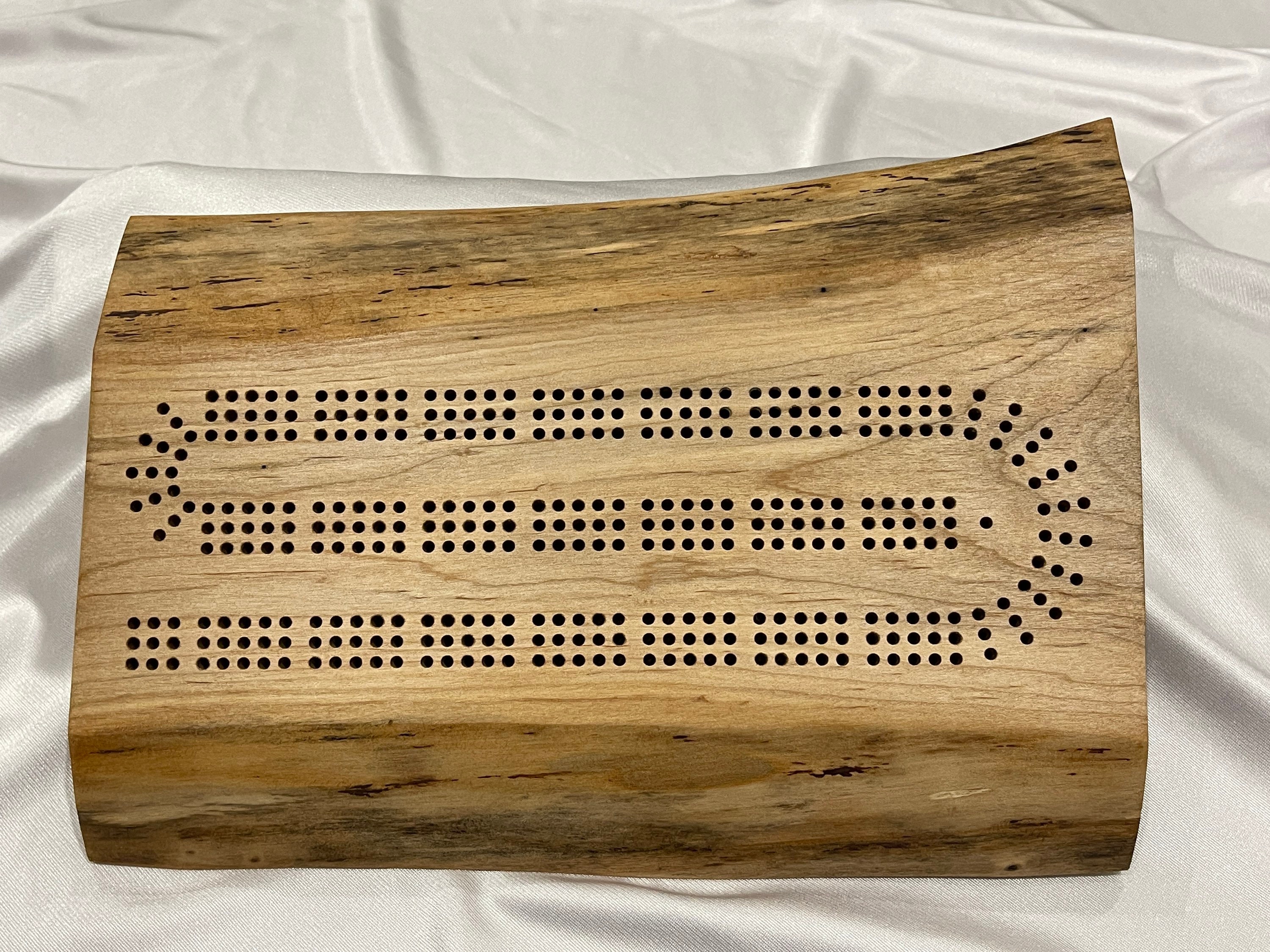 Live Edge Ambrosia Maple Cribbage Board - Etsy