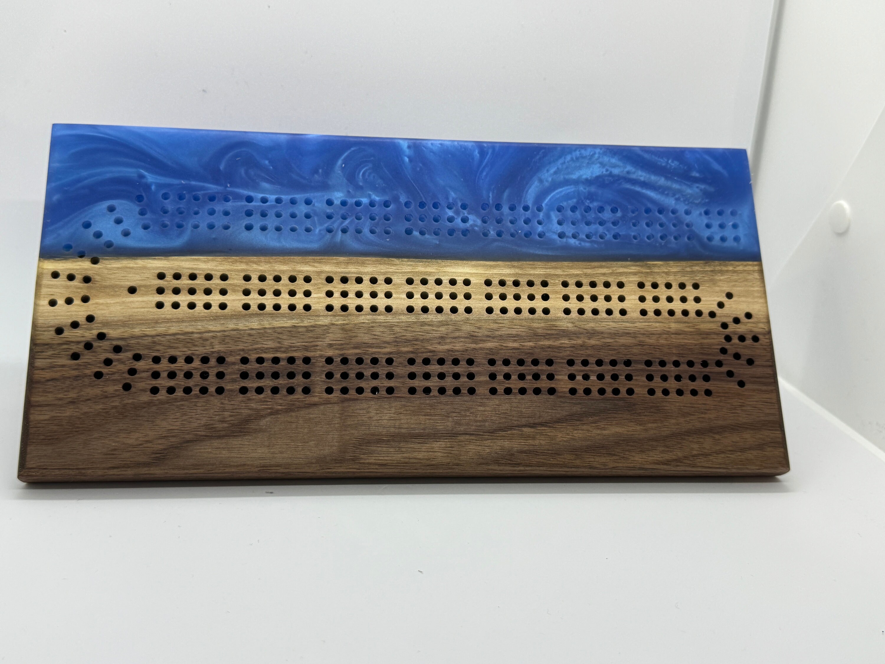 Live Edge Walnut Cribbage Board Designed With Blue Resin River - Etsy