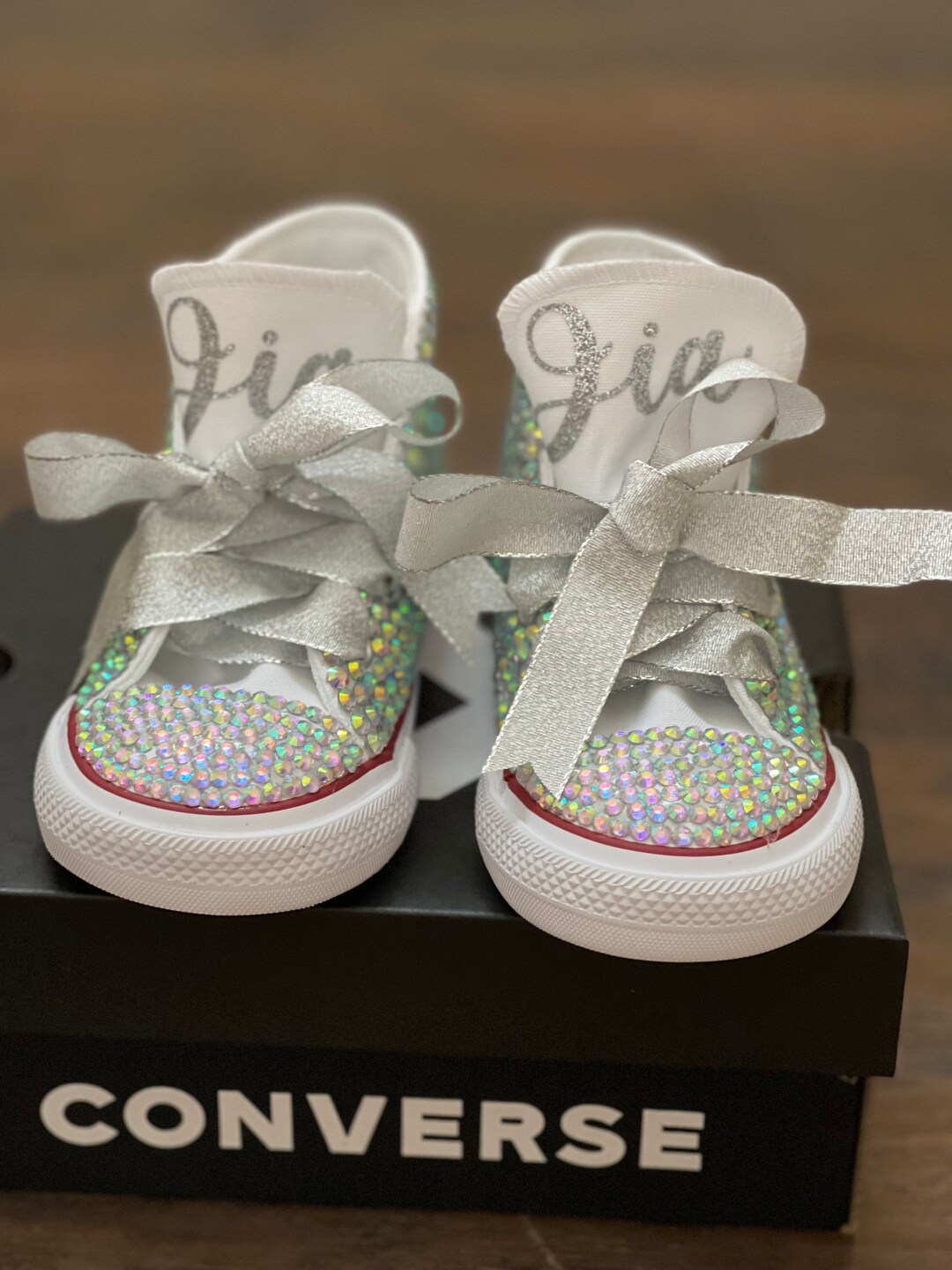 Custom Silver Converse Sneakers - Etsy