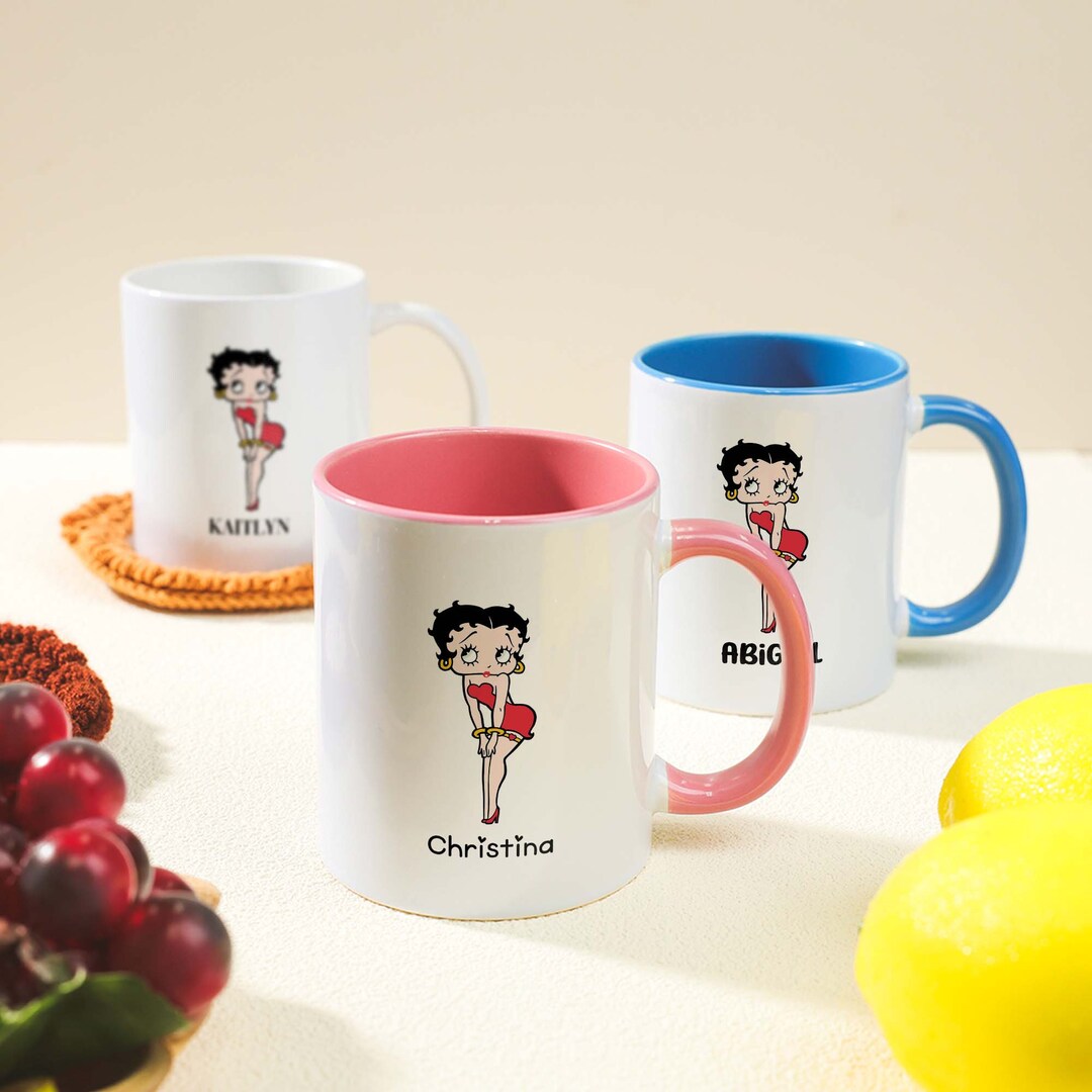 Cartoon Betty Boop Coffee Mug, Custom Girl Mug Gift, Mug With Text ...