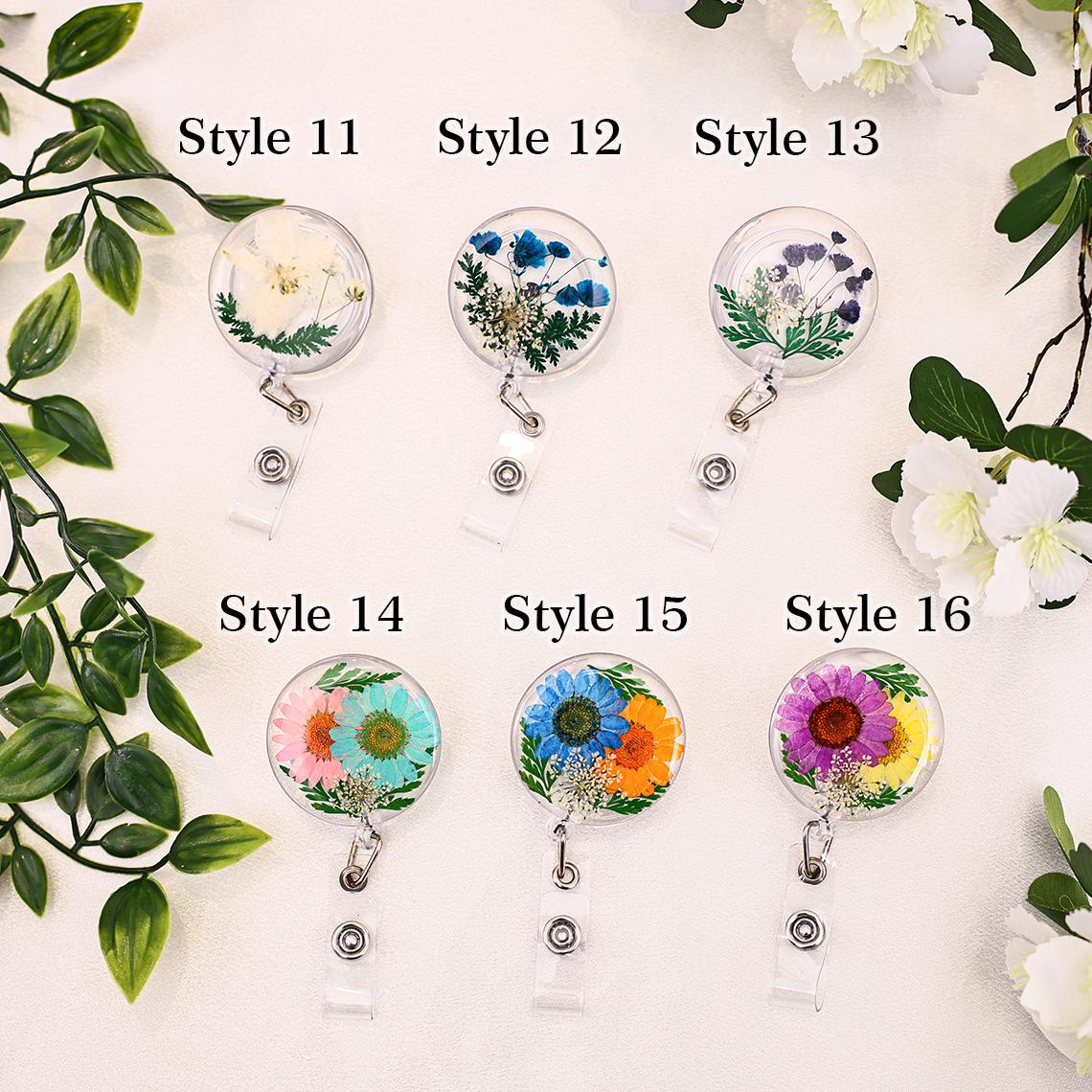 Real Flower Badge Reels Personalized, Custom Pressed Flower Badge Reel ...