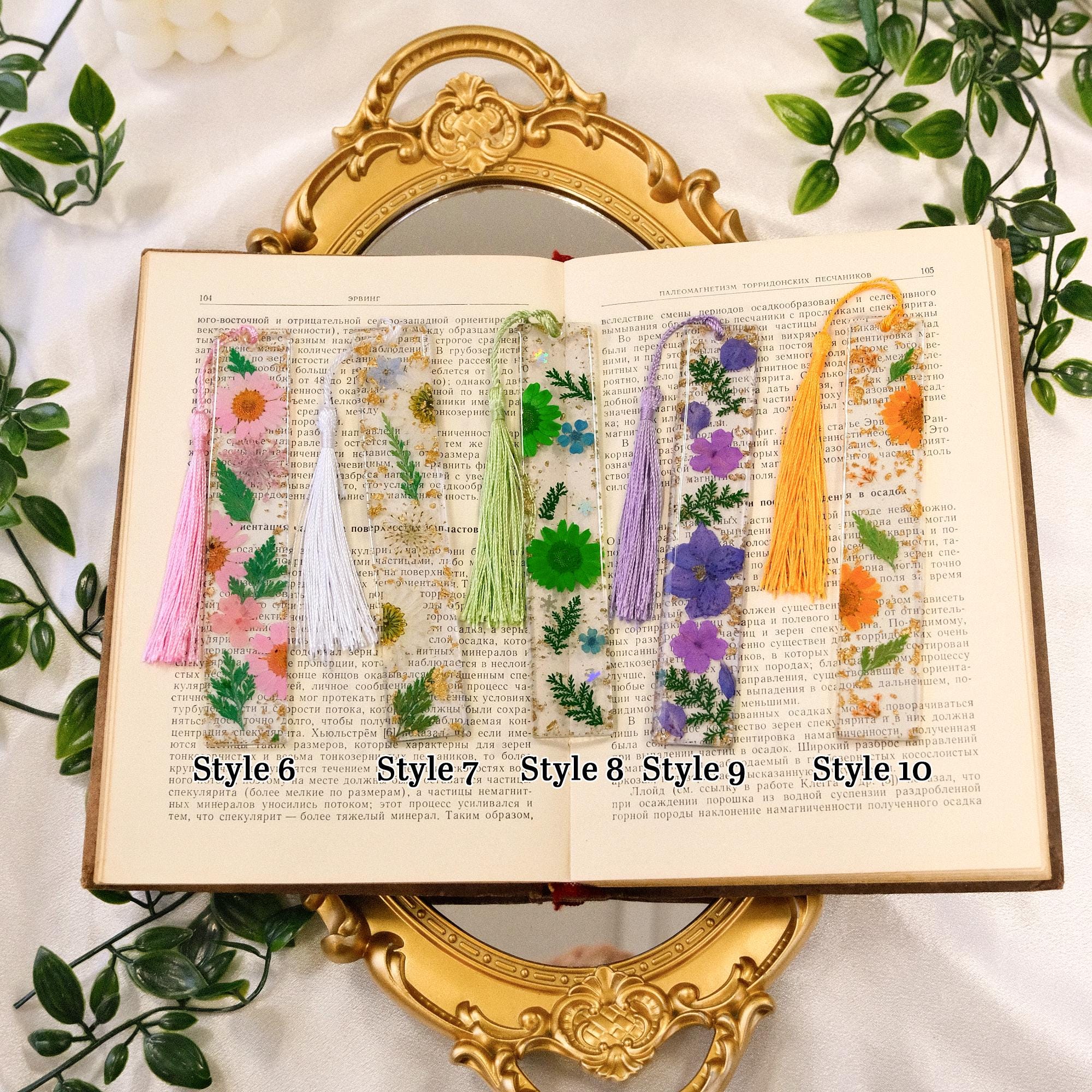 Pretty Pressed Flower Bookmark, Custom Name Resin Bookmark, Book Lover ...