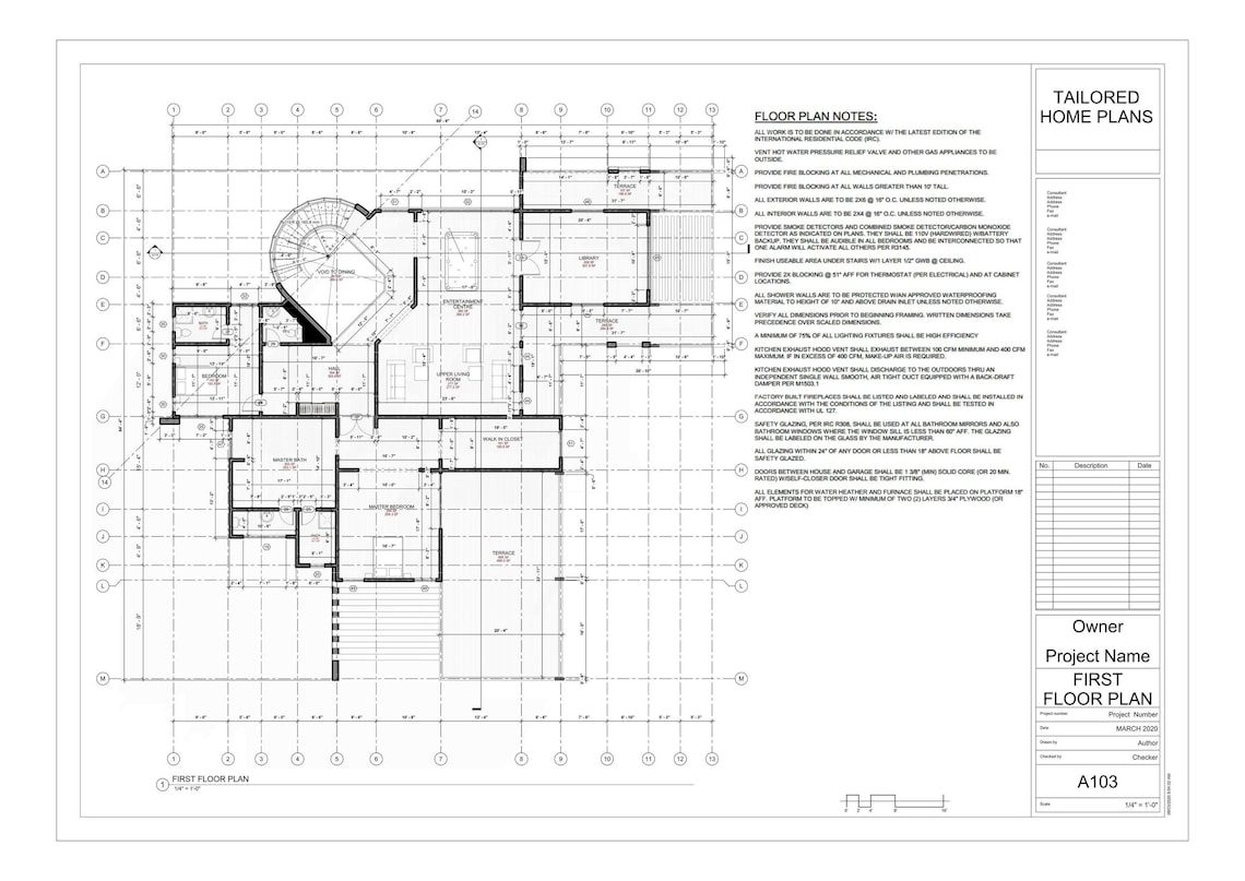 4 Bedroom House Plan Digital File, Luxury Floor Plan, Architect DWG ...