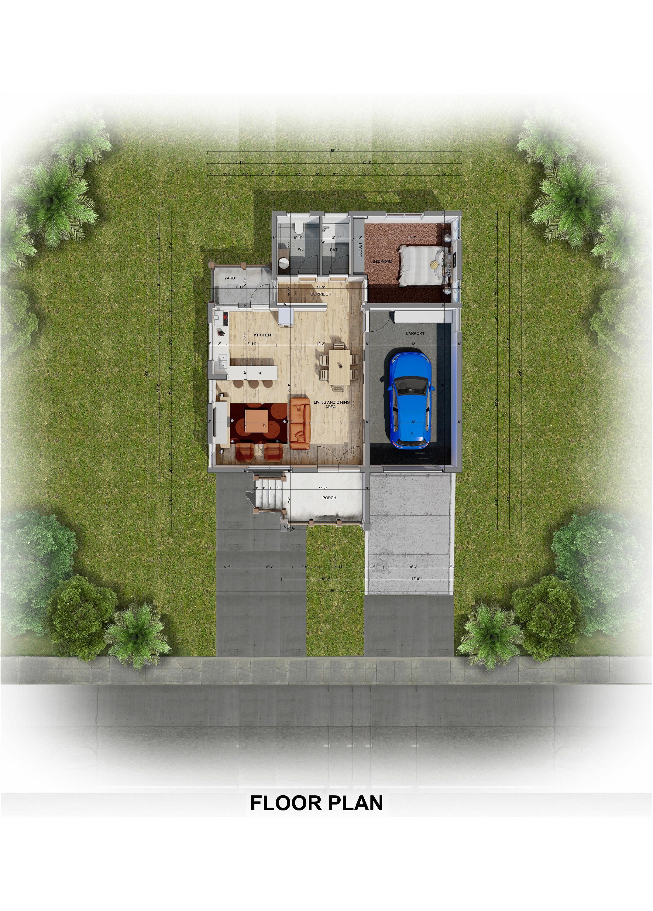 1280 Sqft Cottage House Plan, 1 Bedroom, Garage - Etsy