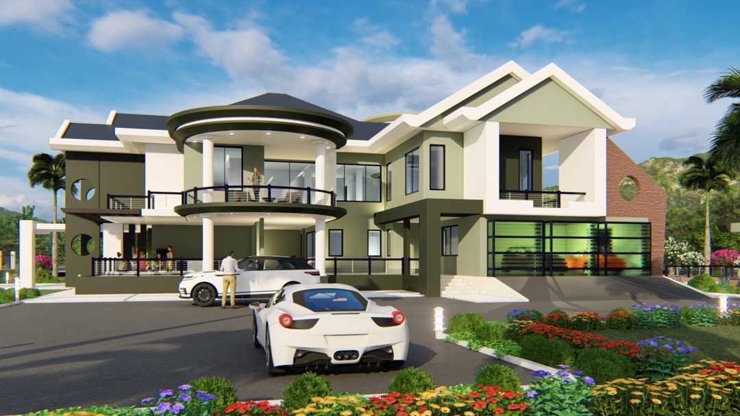 5 Bedroom House Plan Option 3, 5000sqft House Plans, 5 Bedroom Floor ...