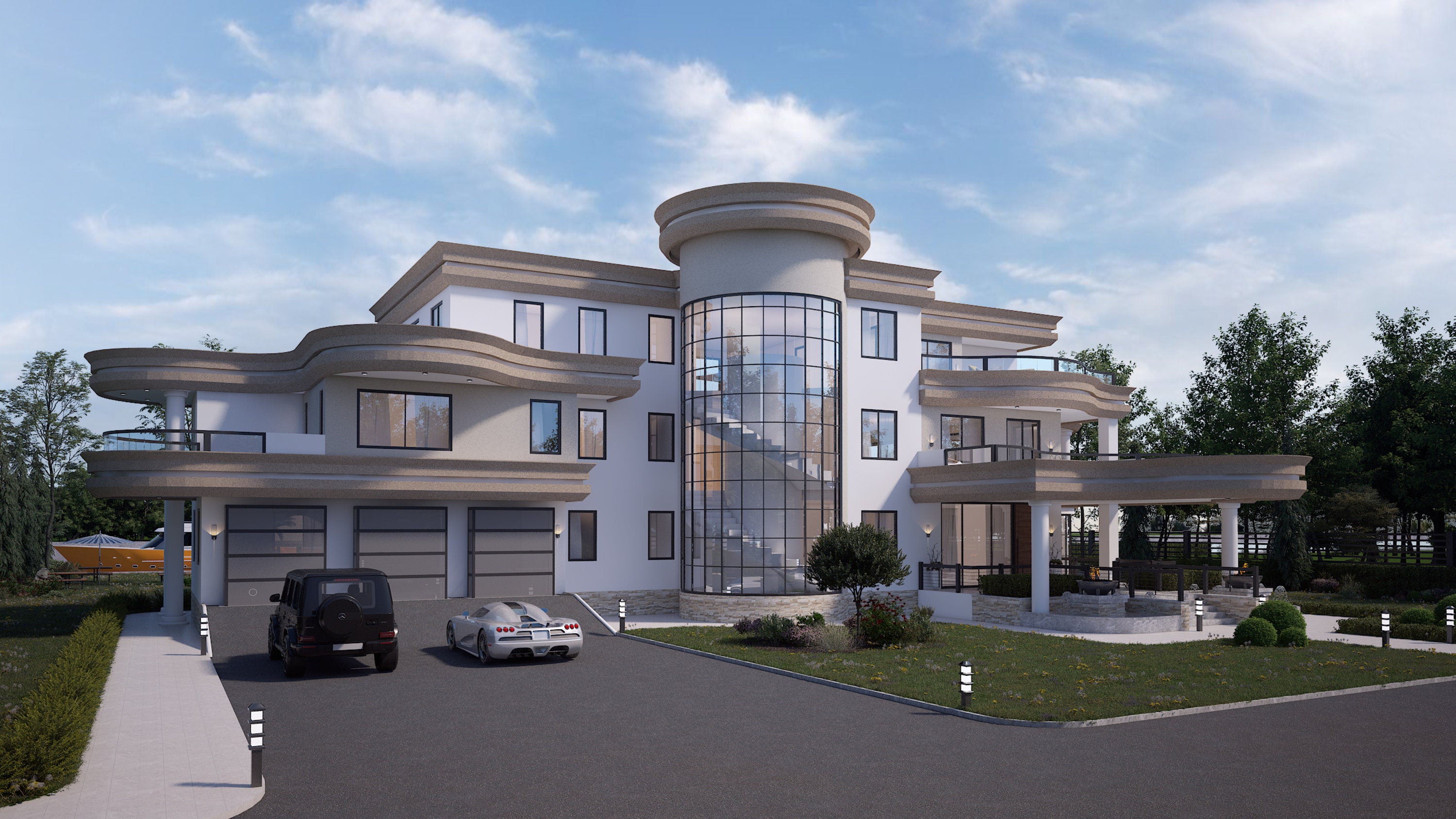 6000 Sqft Luxury Home Plan, 5 Bedroom Contemporary House (digital ...