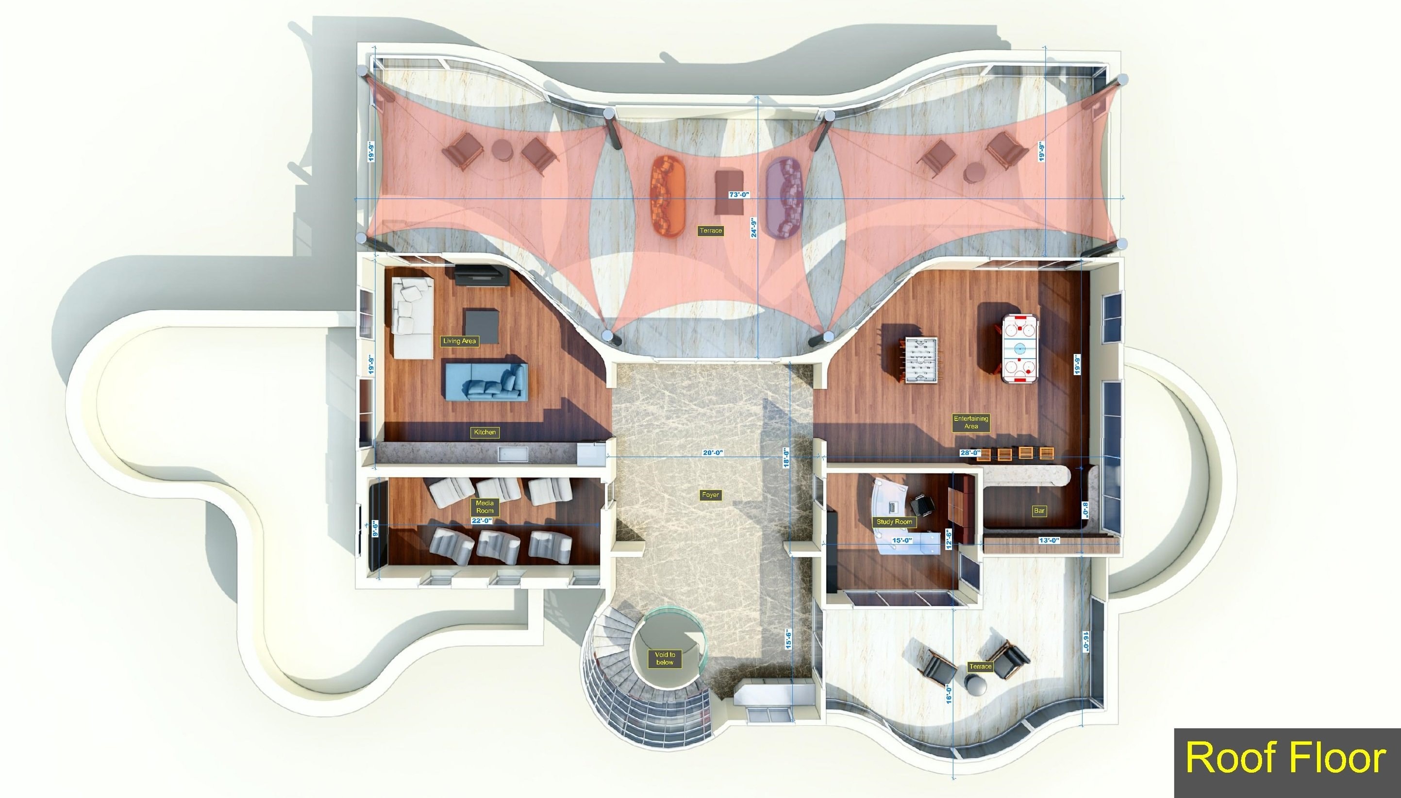 6000 Sqft Luxury Home Plan, 5 Bedroom Contemporary House (digital ...