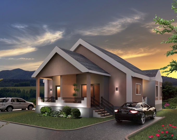 Gable Truss Duplex House Plan Design - 1820 SF - Modern Spacious ...